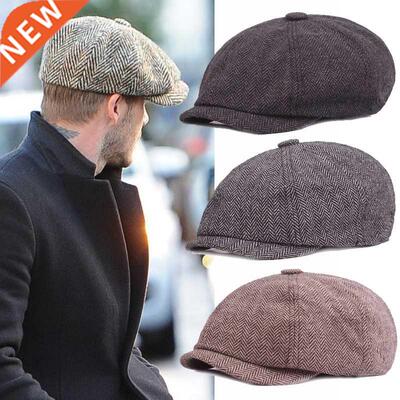 Wool Newsboy Caps Men Herringbone Flat Caps Gatsby Cap Woole
