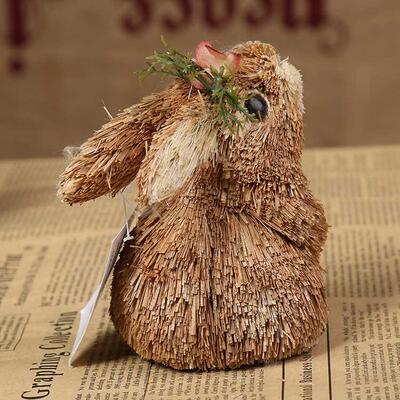 Newest Arrival Easter Straw Bunny Ornament Cute Artificial R