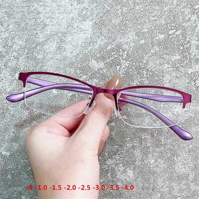 Half Frame Finished Myopia Glasses Men Women Short-sighted E