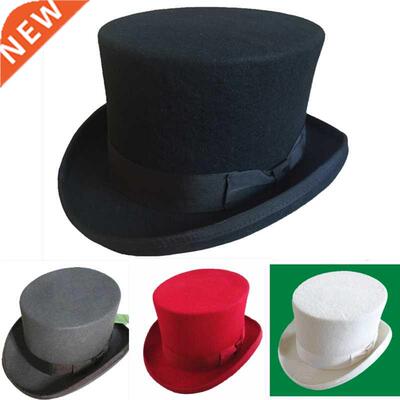 Wool Felt Low Short Stovepipe Topper Top Hat For Men Women