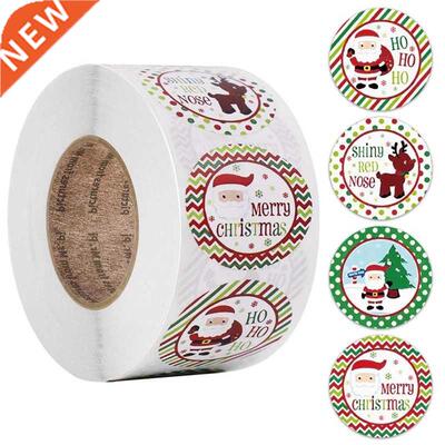 500pcs Round 4 Designs Merry Christmas Thank You Stickers S