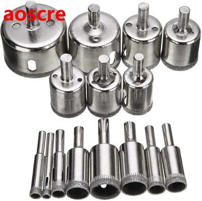 Diamond Hole Drill Bits Set - 15pcs Tile Hole Saw Coated Cor