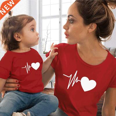 Cute Family Look Matching Clothes Mommy And Me Tshirt Mother