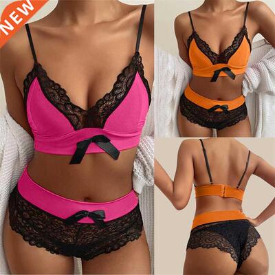 Sexy Lace Lingerie For Women Push Up Bra Tops Panties Underw