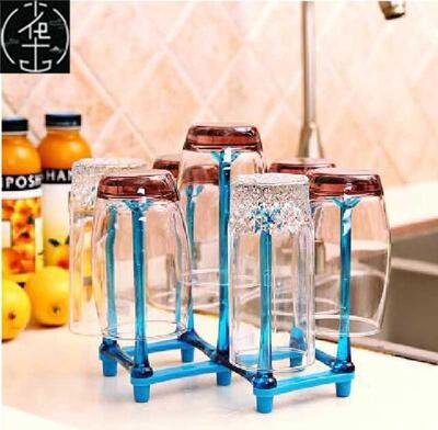 plastic glass cup draining drying stand rack holder 7 cups