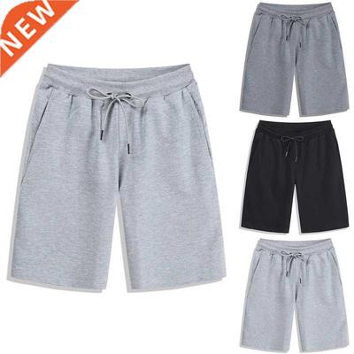 Sports Jogging Men Shorts Solid Color Drawstring Shorts Jogg