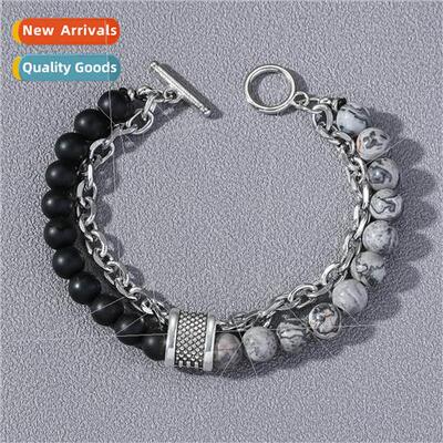 Europe fashion punk abrasive sandstone chain combination geo