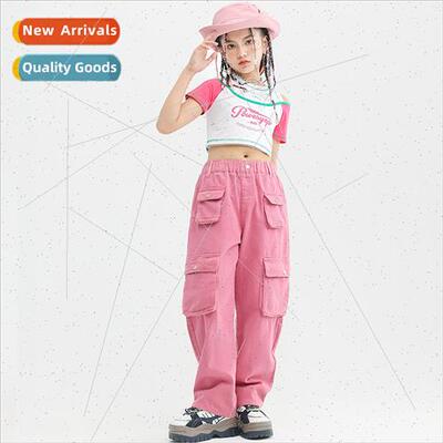 Childrens Jazz Dance Costume Girls Navel Baring Top Dance Pr