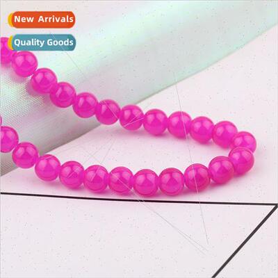 diy hairpin material 6mm jade baking color beads glass beads
