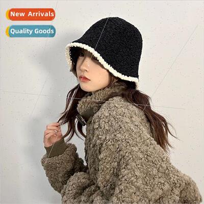 Hat black big head circumference cover face bucket hat femal