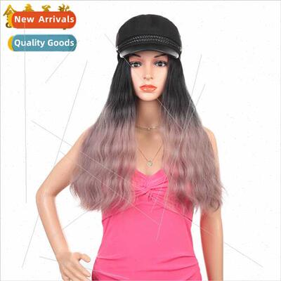 20 Inch Hat Wig All-in-One Chemical Fiber Headgear Gradient