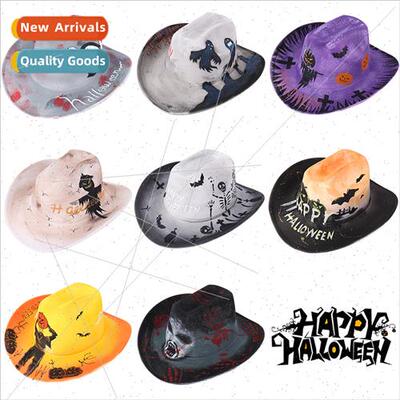 Europe new Halloween graffi cowboy hat prom dress up props w