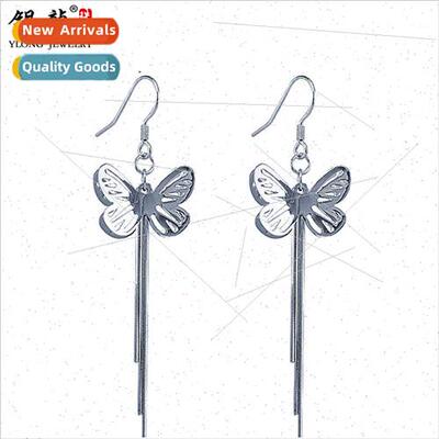 s925 silver jewelry kissing butterfly earrings plain silver