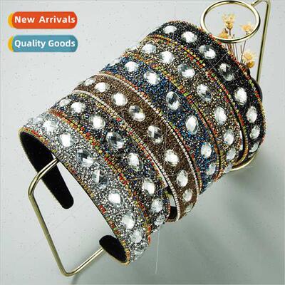 ins Korea new fashion simple diamond fabric hair bands femal