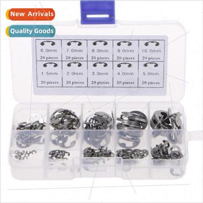 200pcs 304 Stainless e-ring open end retaining ring 1.5mm-10