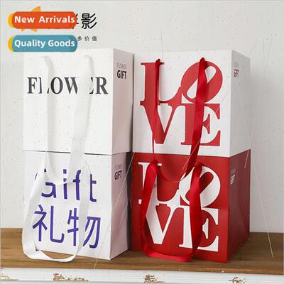 Square Tote Bag Love flower Blank Flower Packaging  Packagin
