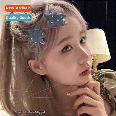 y2k sub pentagram love bright glter duckbill clip hair clip