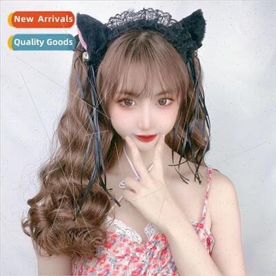 wig female medium length curly hair scrunchy clip-on micro c