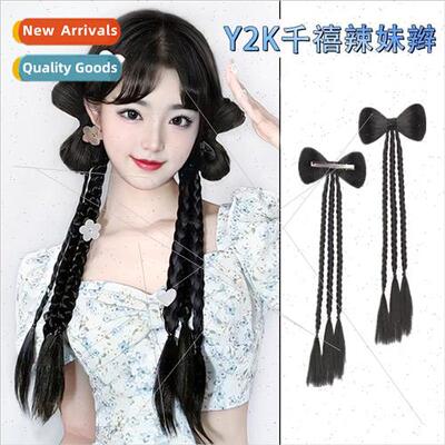 wig female hot girl bow twist boxing braid one-piece simulat