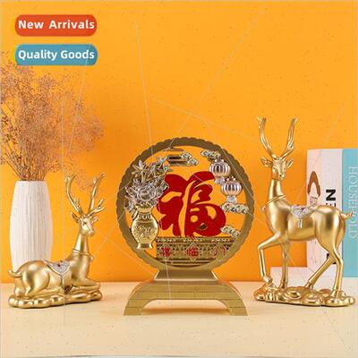 Deer ornament modern home living room entrance TV wine coole