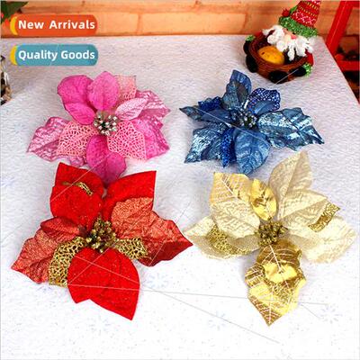 mulation flowers Christmas decorations three layers fake flo