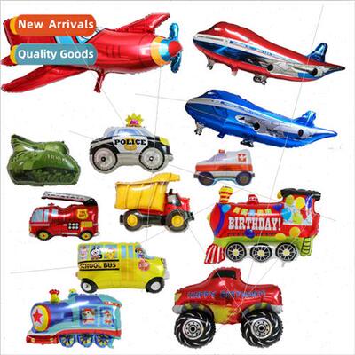 Cartoon Transportation Car Aluminum Film Balloons Happy Birt