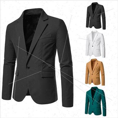 V-neck suede single-button jacket su wedding dress men X02