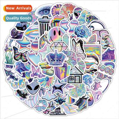 100 cartoon holographic children graffiti stickers notebook