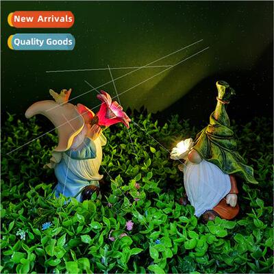 Dwarf Faceless Elf Glowing Outdoor Garden Statue Decoration