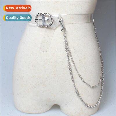 Double chain belt Men women bouncing earth cool punk transpa