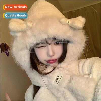 Winter warm ear protection furry show face small scarf all-i