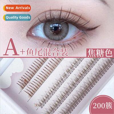 Caramel color a type fairy hairs fishtail hairs mixed single