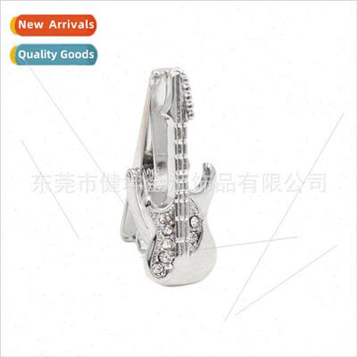 Europe Diamondized Violin Metal Tie Clip Guar Music Tie Clip