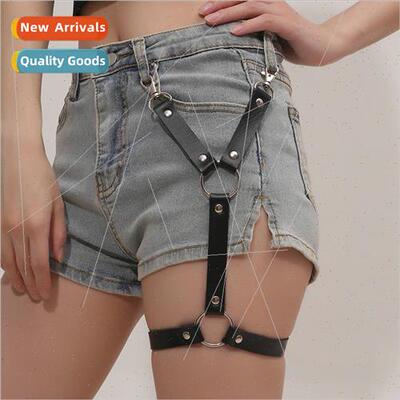 pu leather Europe punk sexy nightclub erotic thigh waistband