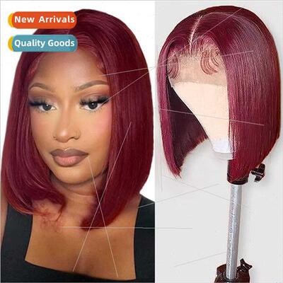 Europe Women Front Lace Chemical Fiber Headgear Burgundy Med