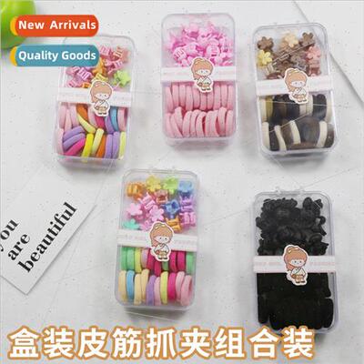 Children macaron color thumb hair ring small hairpin set swe