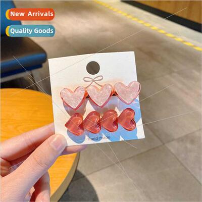 Pink love cute side clip ehead bangs hairpin female summer s