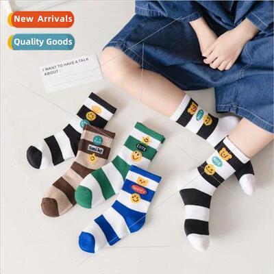 5 pairs children socks Korean spring fall boys girls mid-cal