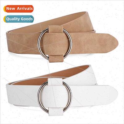 Pinless smooth buckle circle leisure ladies belt youth fashi