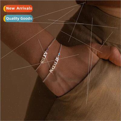 stainless steel Alphabet Name Bracelet Women Birthstone Brac