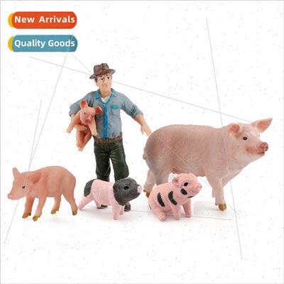 farm animal pig model boar sow piglets piglet holding pig wo
