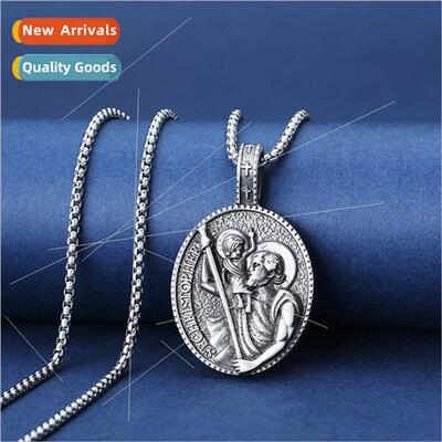 Europe grid men pure pewter pendant vintage sweater chain ne