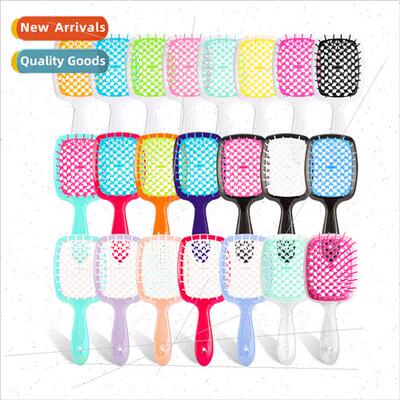 Hairdressing hollow massage grid hair comb home ladies smoot