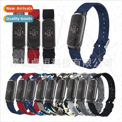 适用Fitbit Luxe Denim Canvas Bluxe Smart BNylon Woven Wristb