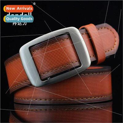 Casual toothless wide belt men smooth buckle antique belt cl