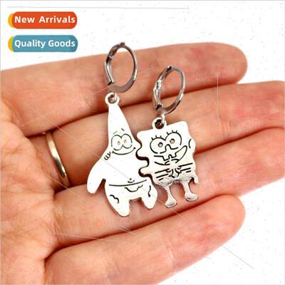 SpongeBob SquarePants Patrick Star couple earrings hundred w
