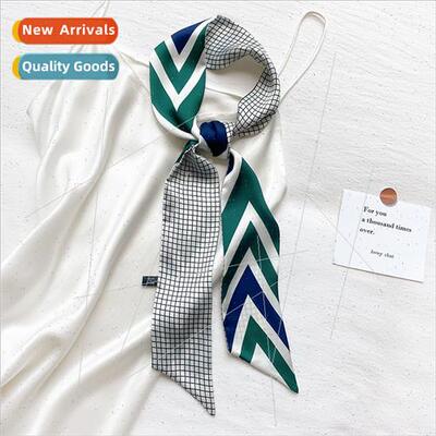 new Korean  plaid thin narrow long strip floating belt femal