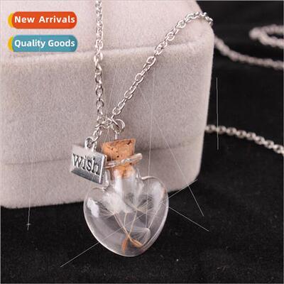 X567 Fashion Popular Heart Shaped Glass Bottle Wishing Dande