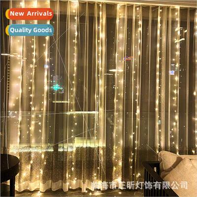 USB dual-use 300LED copper wire curtain lights string 3*3 ba