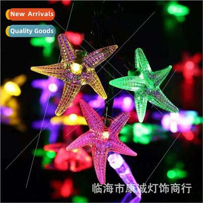 New led solar starfish string lights summer seaside decorati